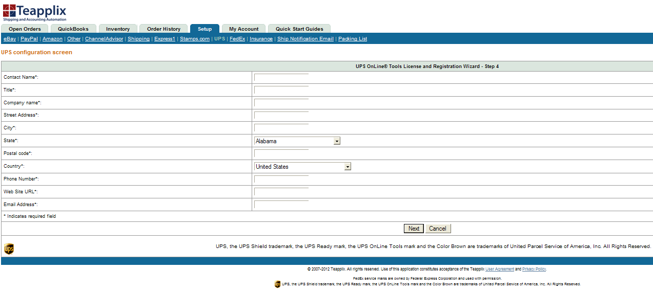 UPS Online API (PDF) | Teapplix Help